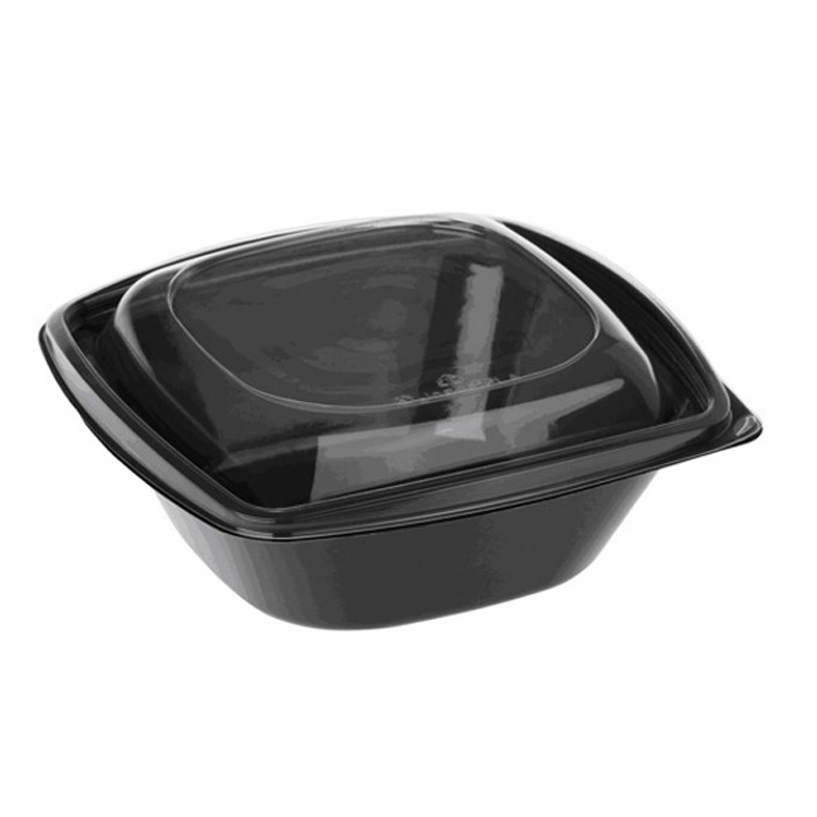 Σκεύος Σαλάτας 1000ml Pet MF134-H65 Τετράγωνο Με Καπάκι Σε Μαύρη ...